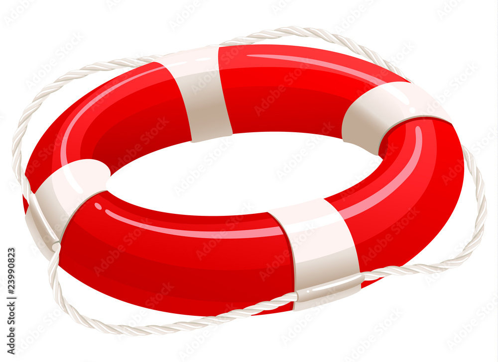 Life buoy, cartoon vector illustration Stock Vector | Adobe Stock
