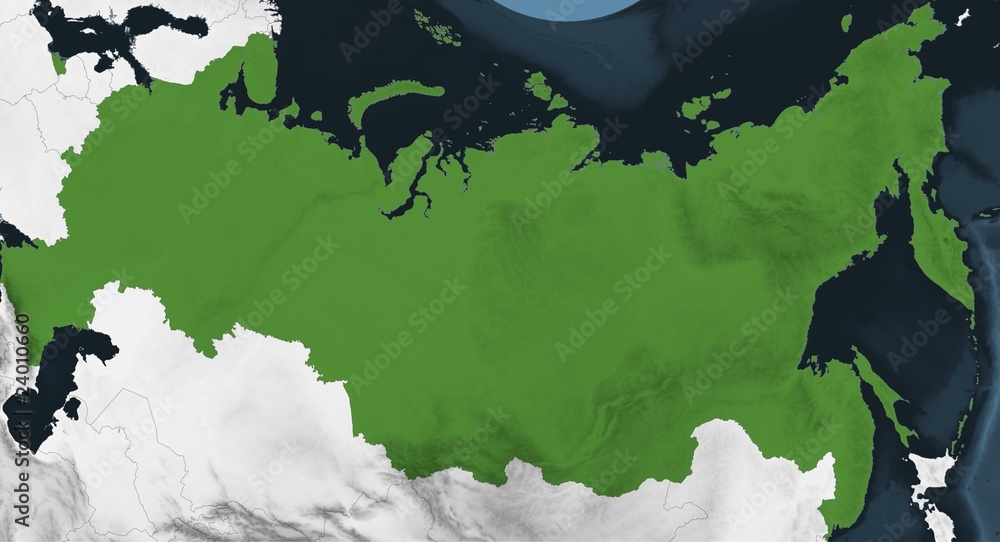 Russia map with relief shading Stock Illustration | Adobe Stock