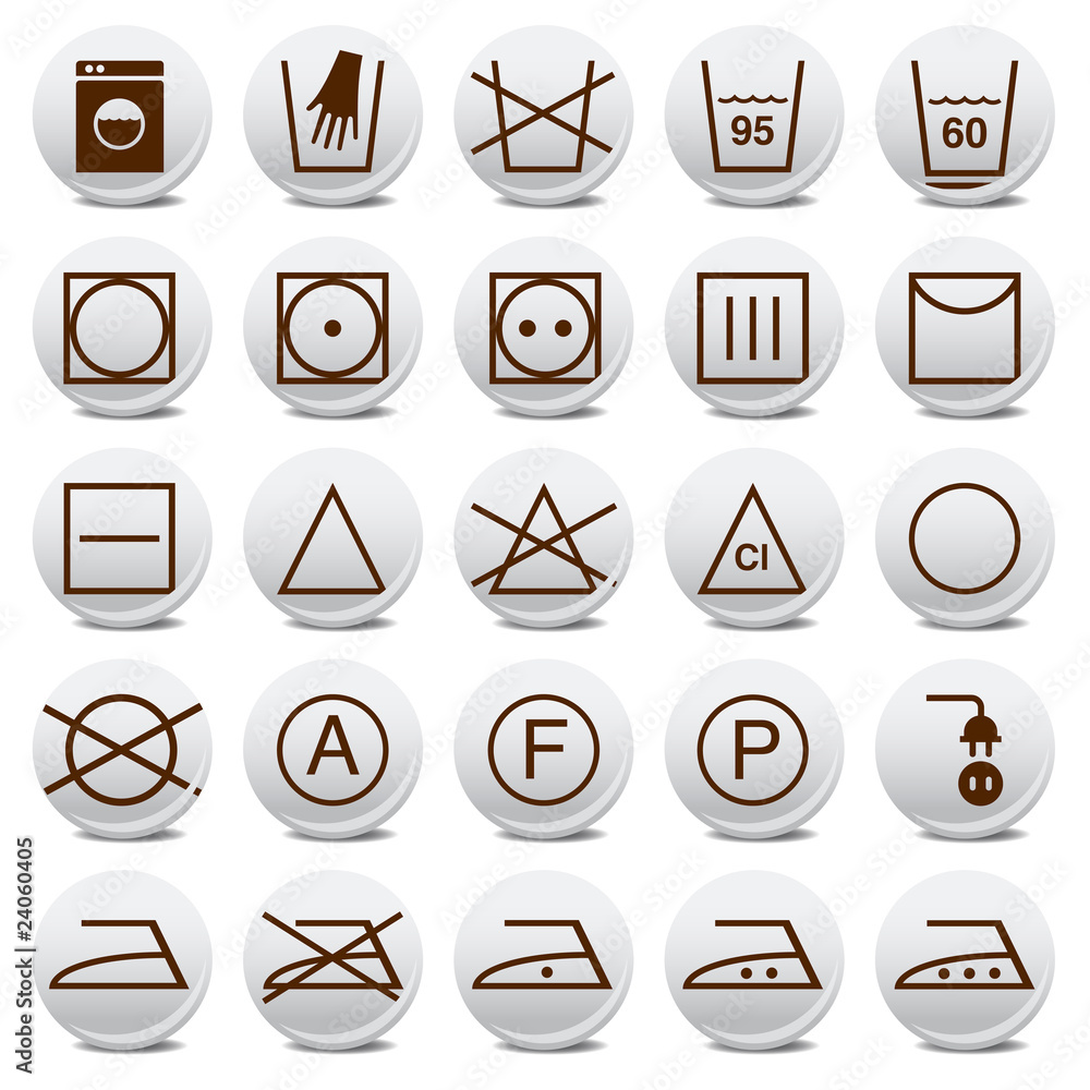 Vector washing signs Stock Vector | Adobe Stock