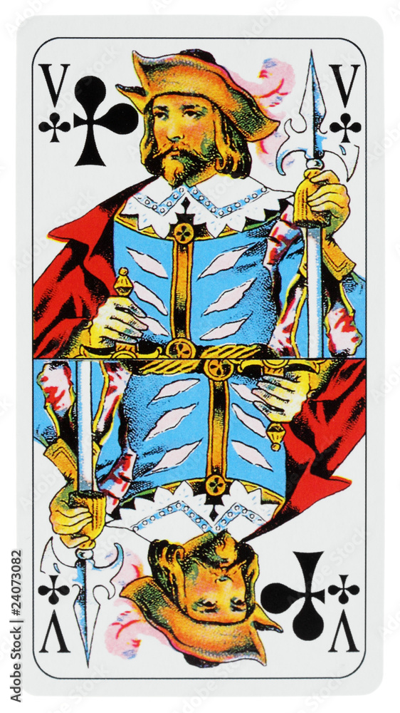 carte valet de trèfle, fond blanc Photos | Adobe Stock