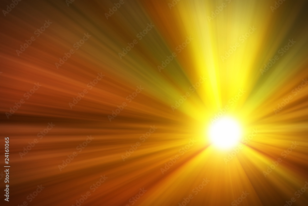Strong Light Rays From A Burning Sun Background Stock Photo | Adobe Stock