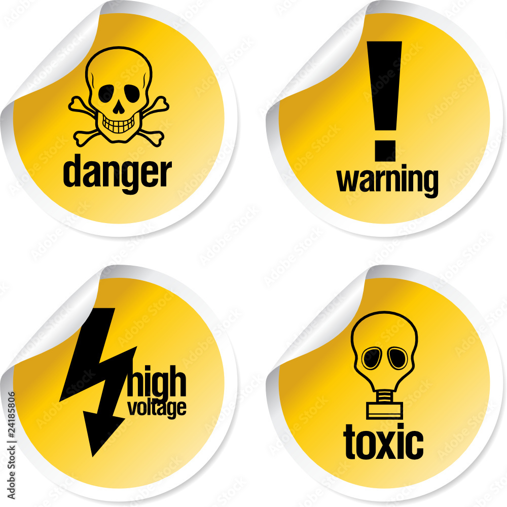Toxic vector stickers set vector de Stock | Adobe Stock