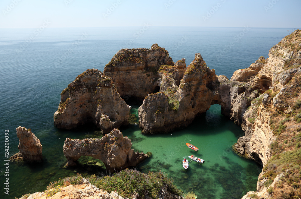 Cliffs at the Algarve coast in Portugal Stock Photo | Adobe Stock