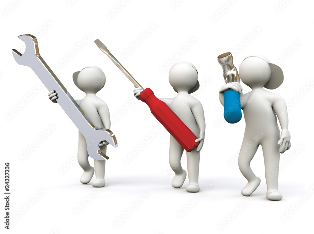 3D Man Workman Team Stock Illustration | Adobe Stock