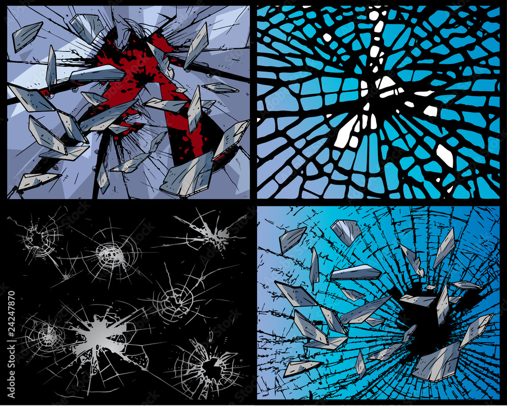 Glass fragments Stock Vector | Adobe Stock