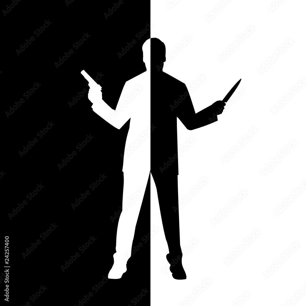 Man With Knife Silhouette