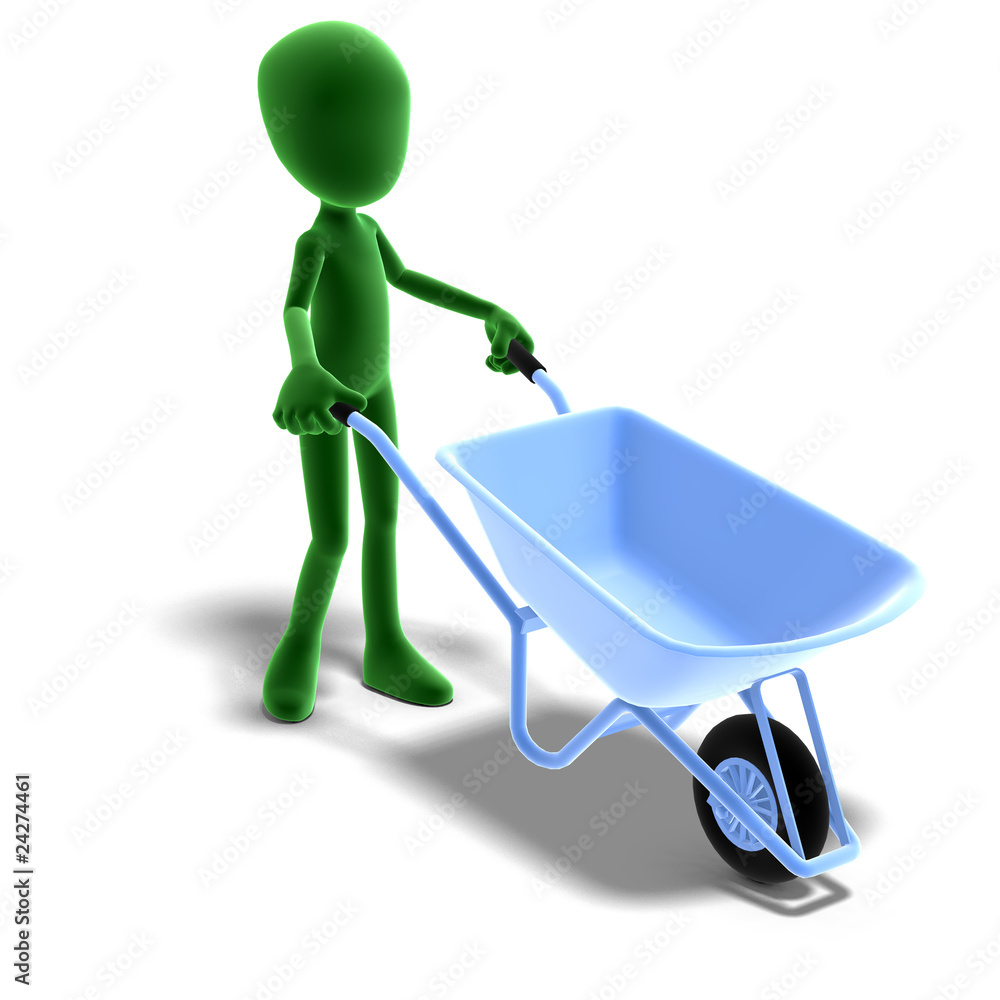 symbolic 3d male toon character could carry things for you. 3D r Stock ...