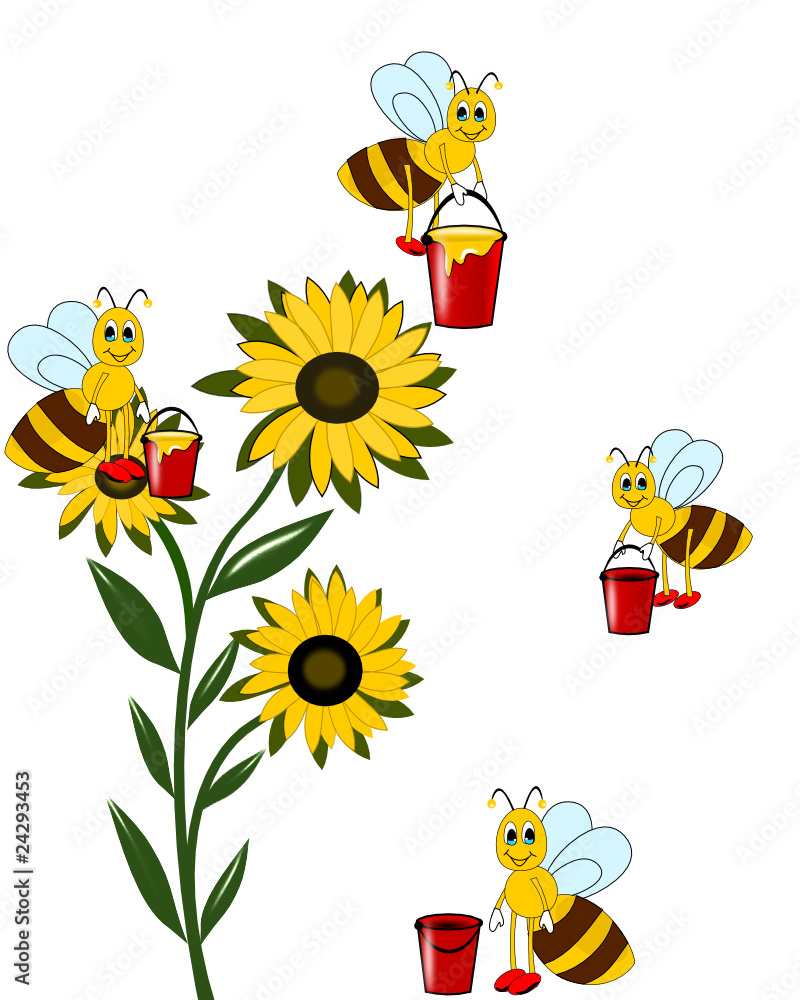 Fleissige Biene Stock-Vektorgrafik | Adobe Stock