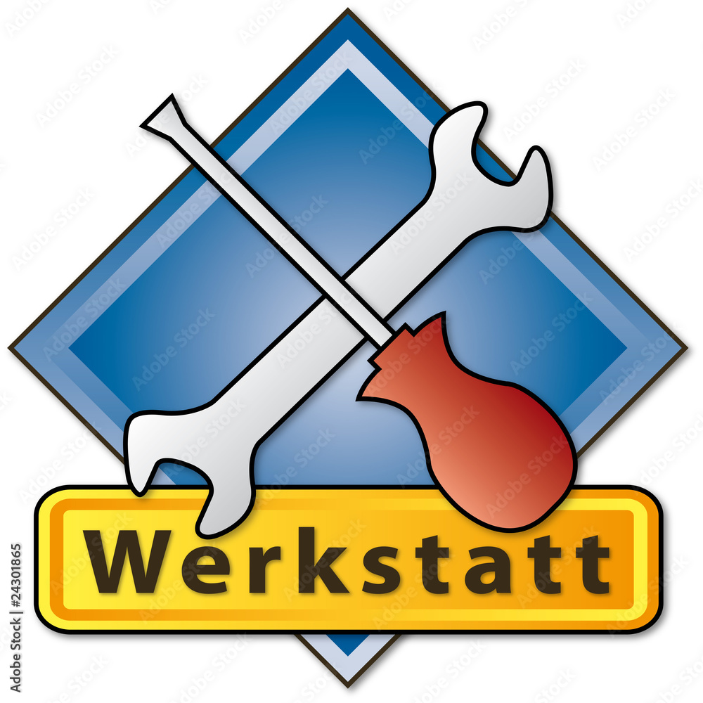 Schild Werkstatt Stock Vector | Adobe Stock