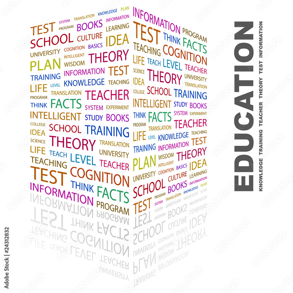 EDUCATION. Word collage on white background. Stock Vector | Adobe Stock