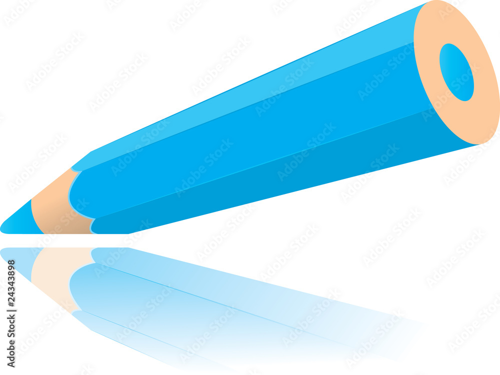blue pencil drawing line vector illustration Stock Vector | Adobe Stock
