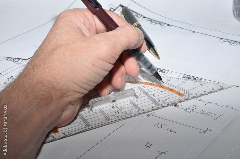 Bauplan, Zeichnung Stock Photo | Adobe Stock