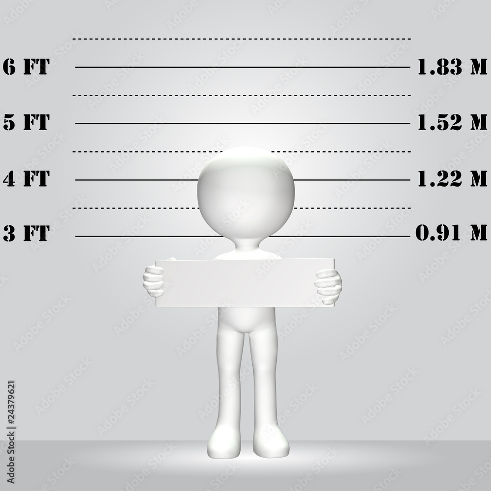 Symbol Person 3D WANTED lineup mugshot Stock Illustration | Adobe Stock