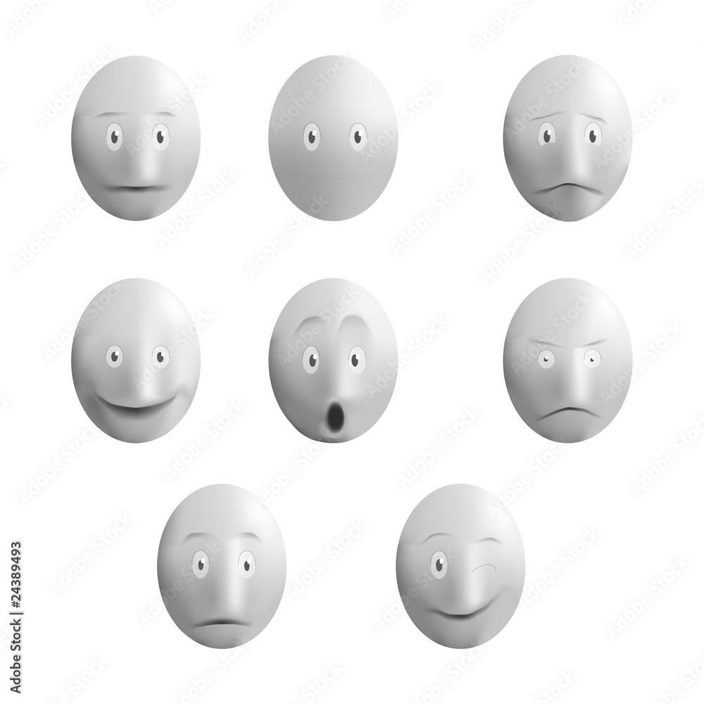 3d visages Stock Vector | Adobe Stock