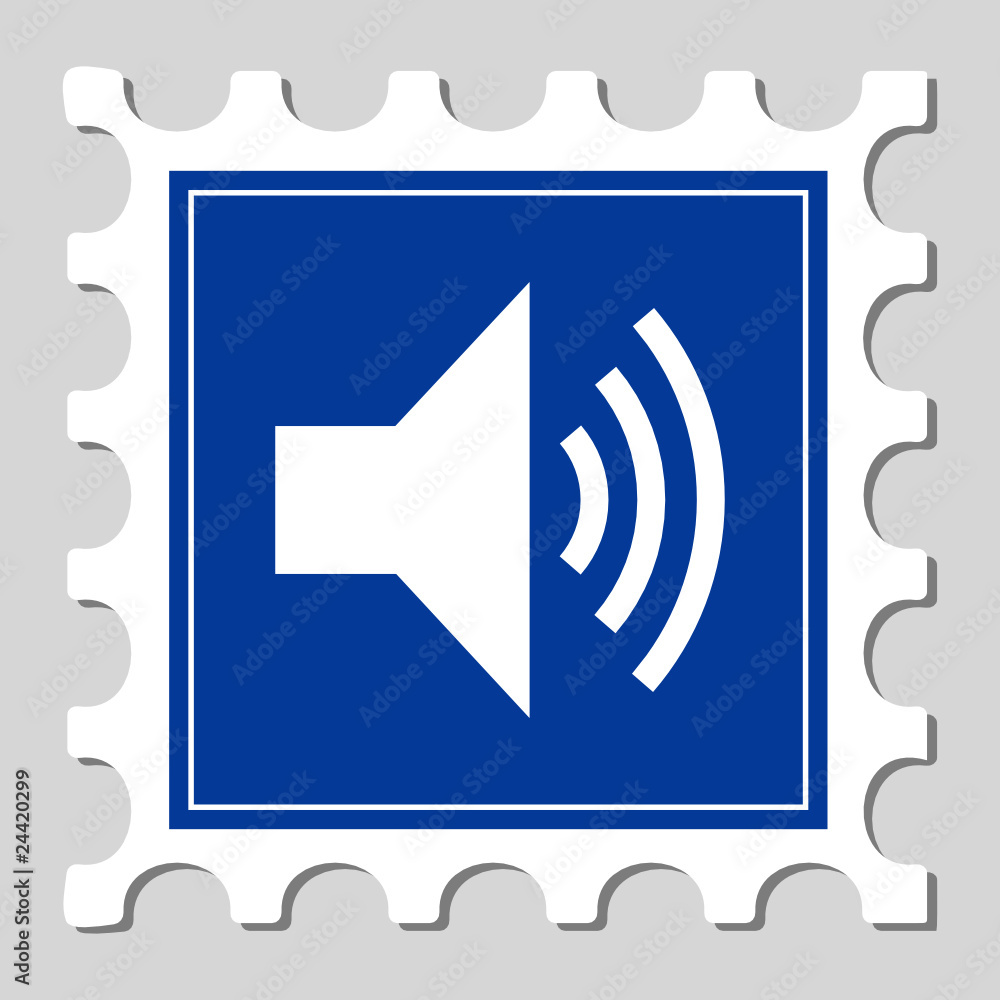 Speaker Sign Stamp Stock Vector | Adobe Stock
