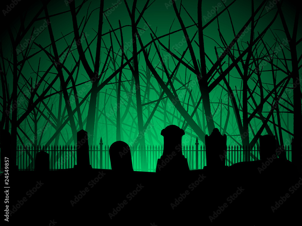 Graveyard and trees background Stock Vector | Adobe Stock