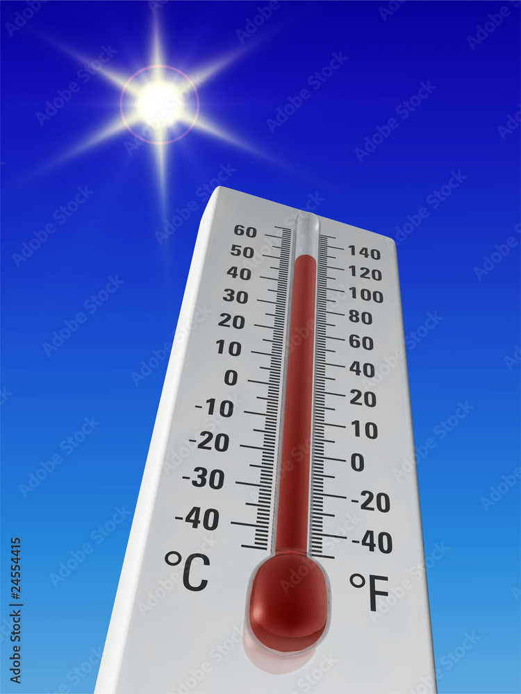 Thermometer - sehr heiß Stock-Illustration | Adobe Stock
