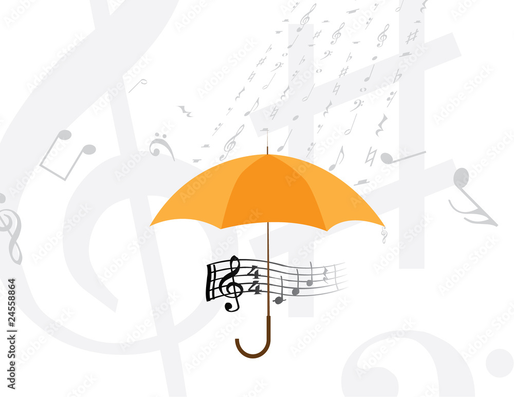 abstract rain of music notes and symbols Stock Illustration | Adobe Stock