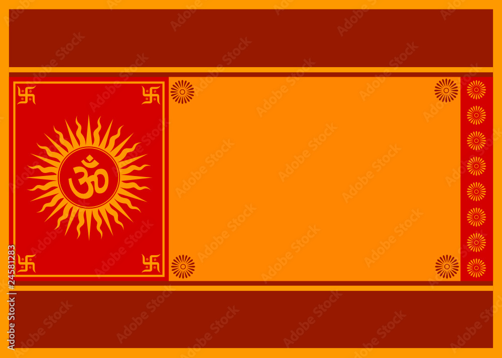 Om Sign Card Template Stock Vector | Adobe Stock