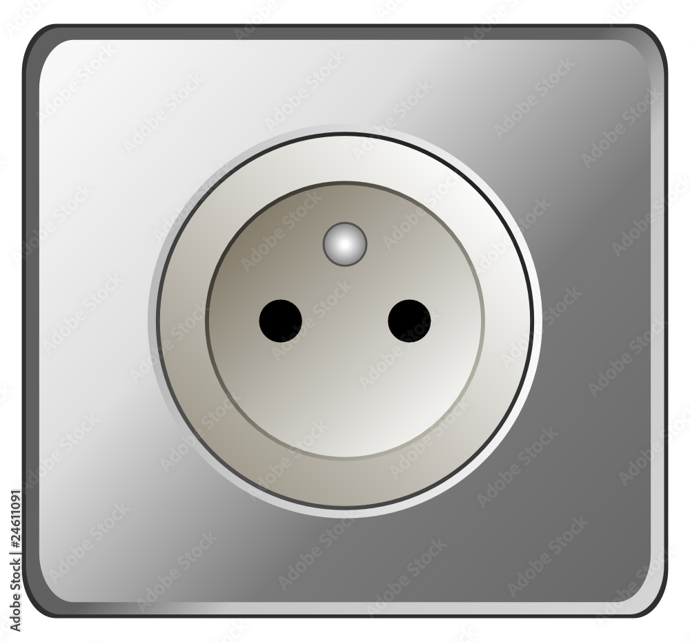Vecteur Stock Illustration réaliste d'une prise de courant électrique ...