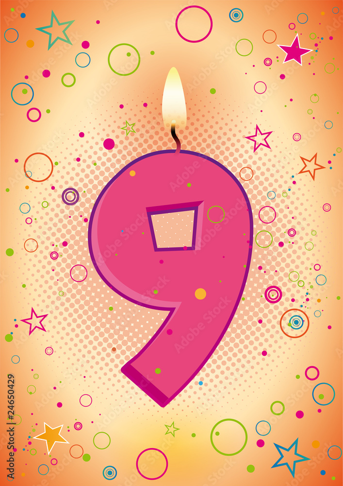 Vecteur Stock anniversaire des 9 ans pour les filles | Adobe Stock