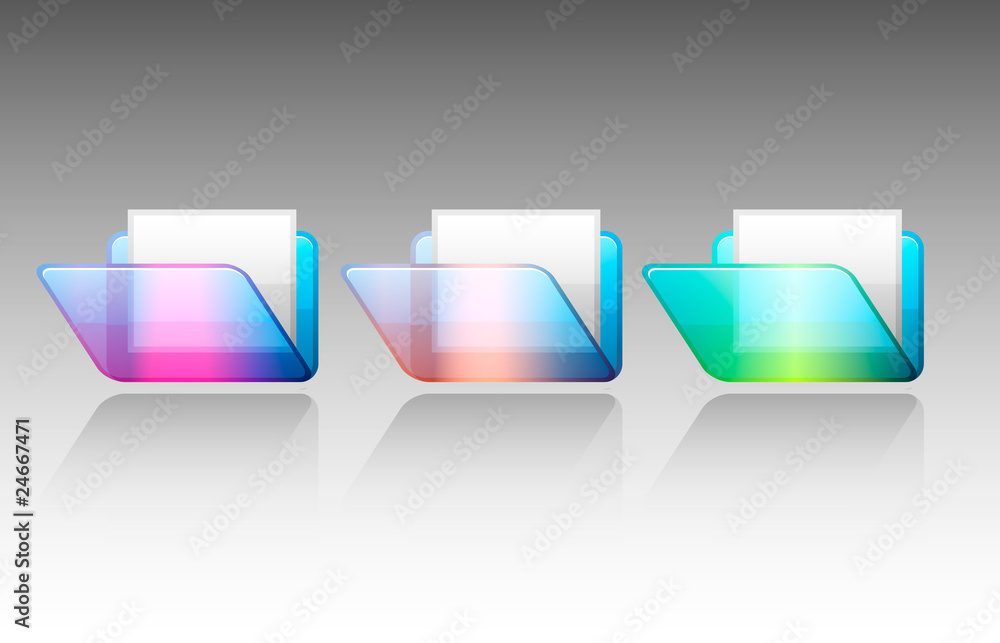 Vector colorful folder icon set Stock Vector | Adobe Stock