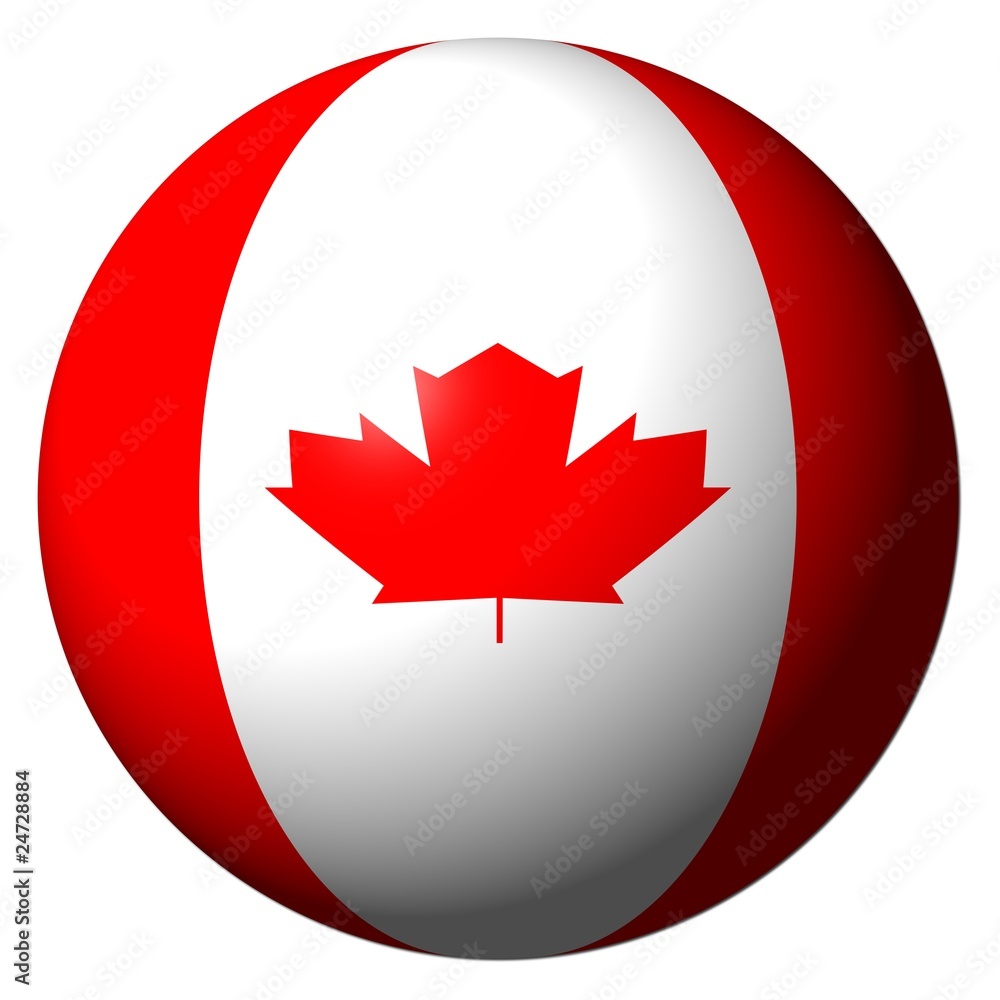 Canadian flag sphere isolated on white illustration Stock Illustration ...