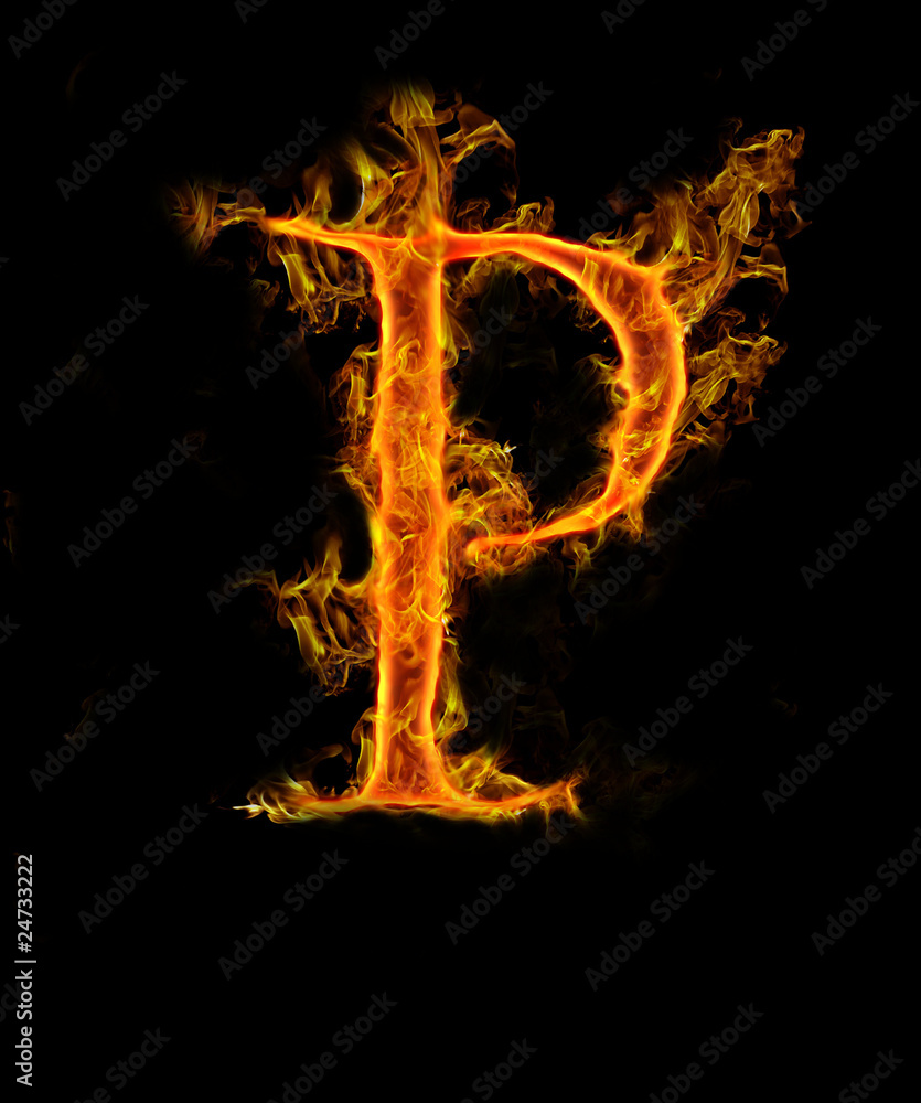 Fire Letter P Stock Illustration | Adobe Stock