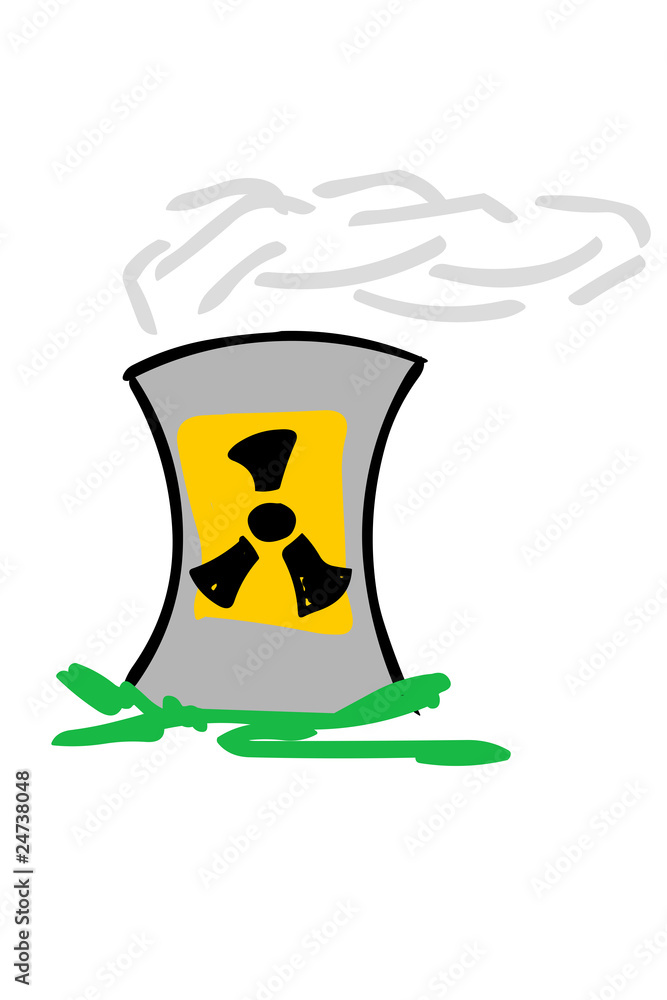 atomkraftwerk zeichnung Stock-Illustration | Adobe Stock