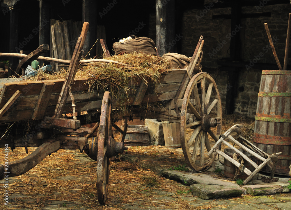 cart with hay Stock Photo | Adobe Stock