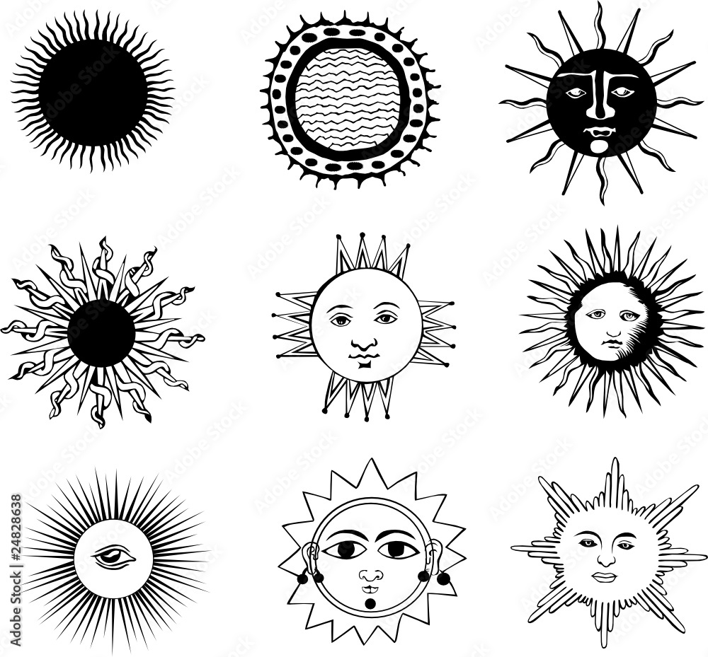sun symbols vector Stock Vector | Adobe Stock