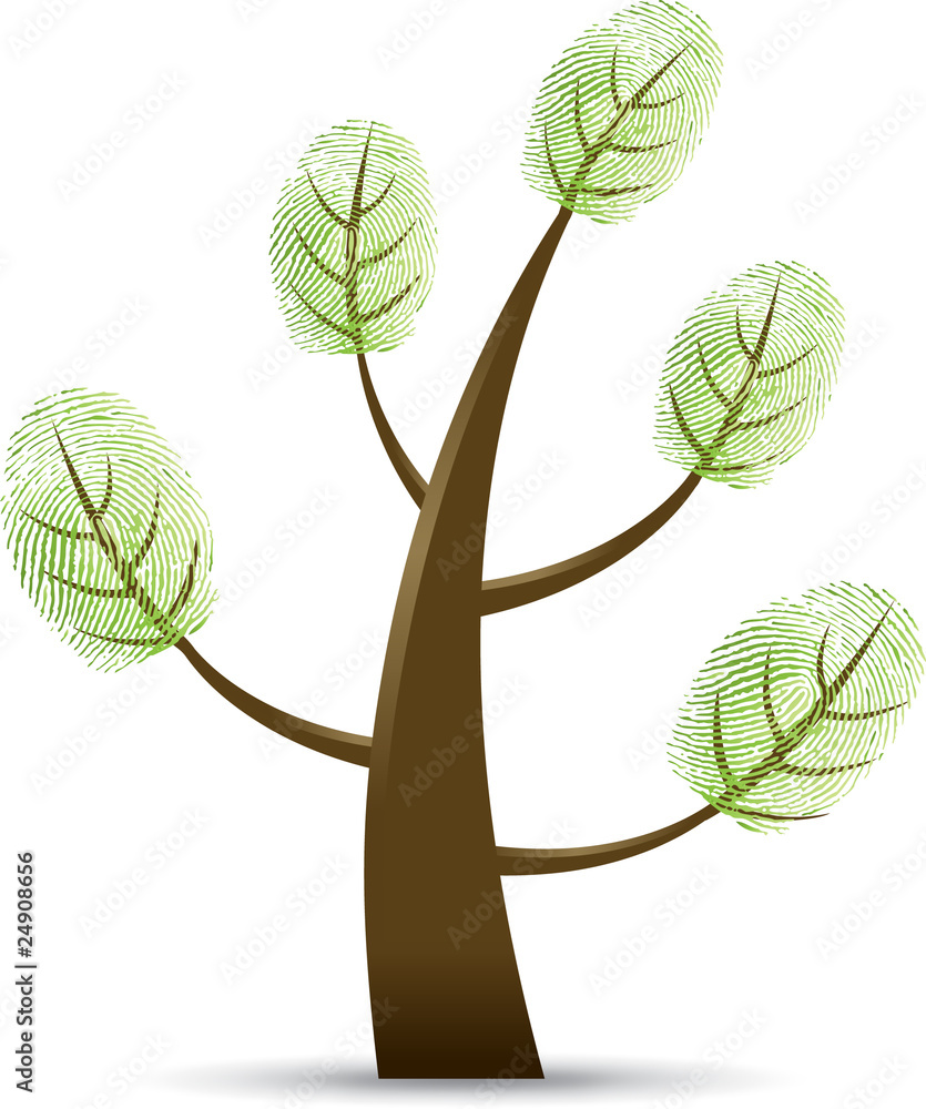 Fingerprint tree vector Stock Vector | Adobe Stock