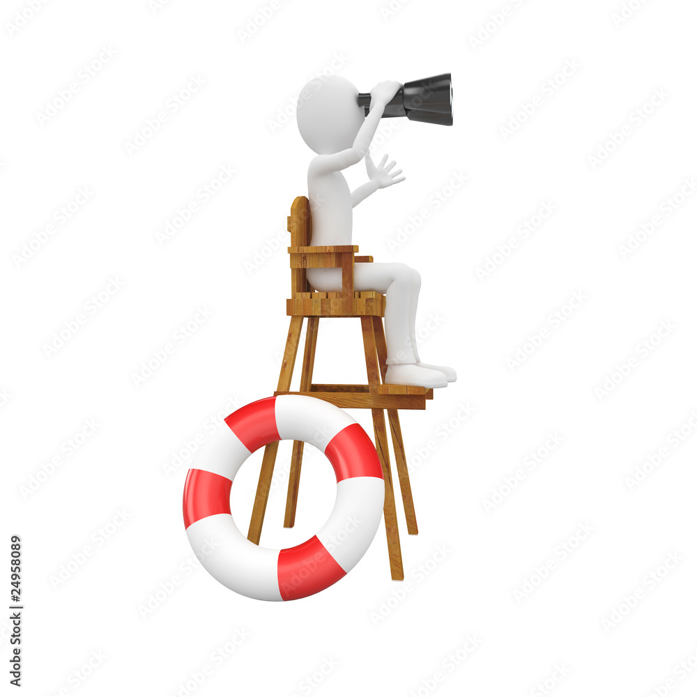 3d man lifeguard Stock Illustration | Adobe Stock