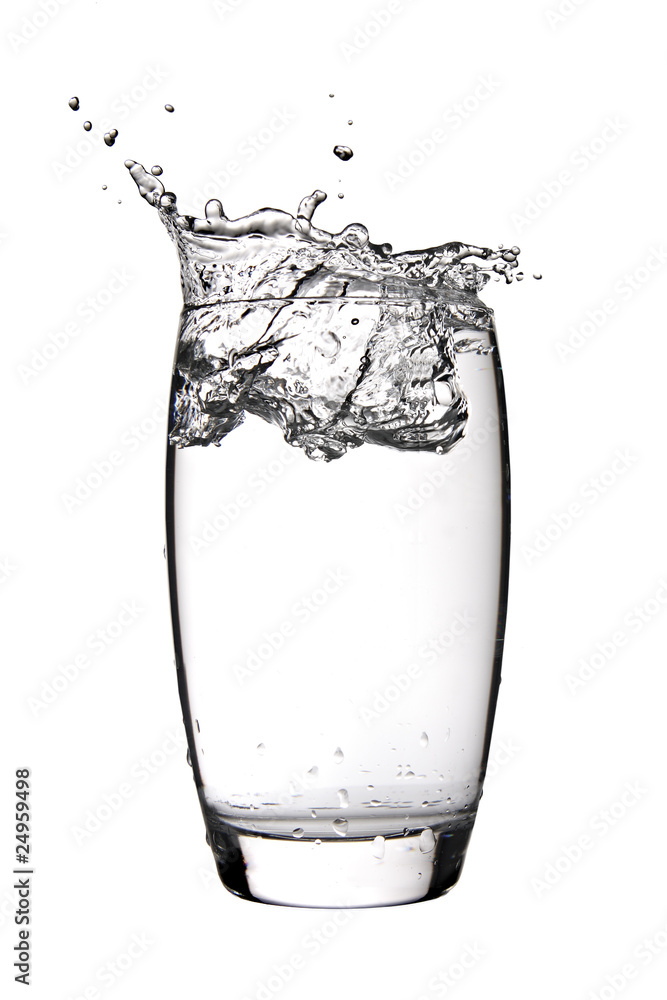 Water spashing in glass Stock Photo | Adobe Stock