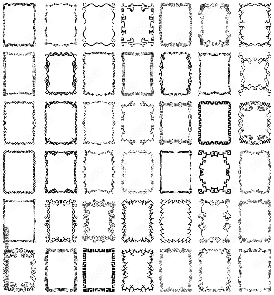 Vector Frames And Borders Collection Set Stock Vector Adobe Stock