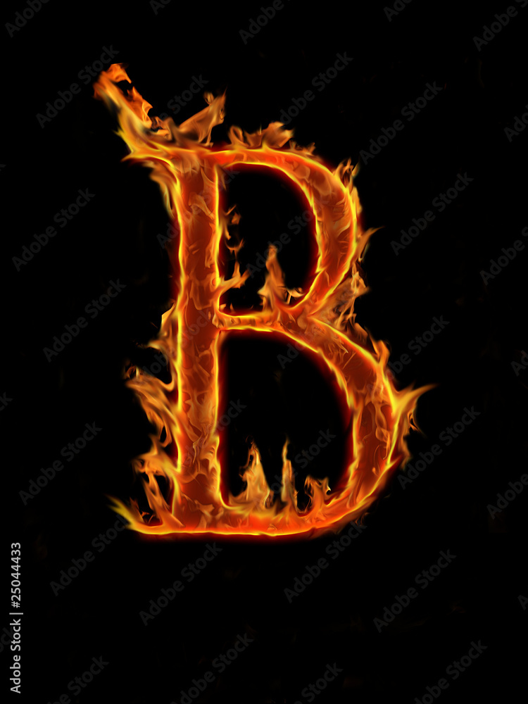 Fire letter "B" Stock Illustration | Adobe Stock