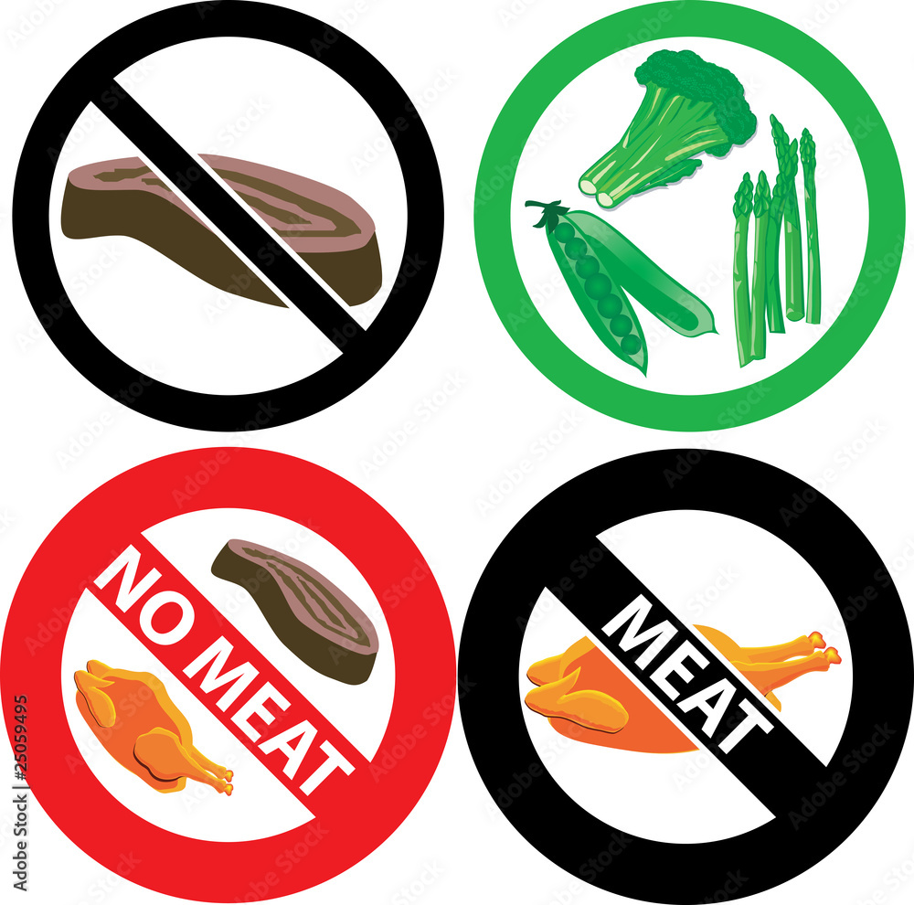 No Meat Sign Stock Vector | Adobe Stock