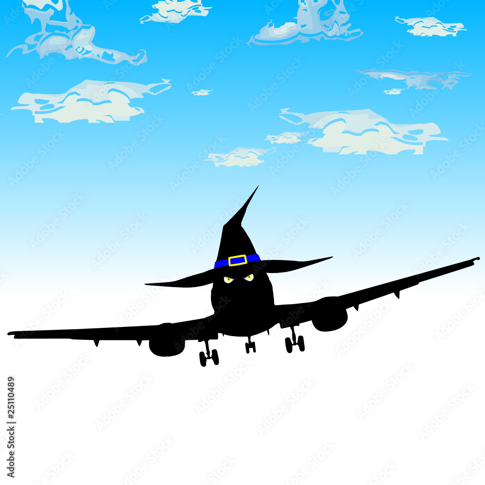witch airplane vector illustration Stock Vector | Adobe Stock