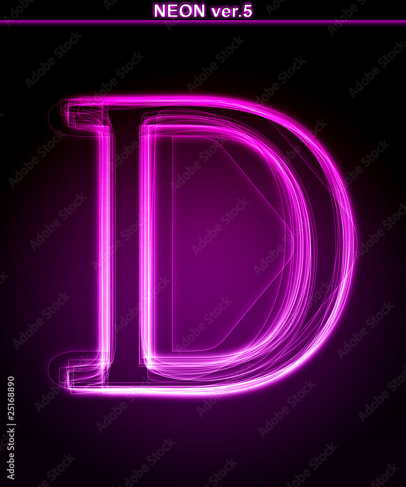 Glowing font. Shiny letter D Stock Illustration | Adobe Stock