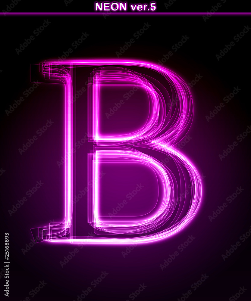 Glowing font. Shiny letter B Stock Illustration | Adobe Stock