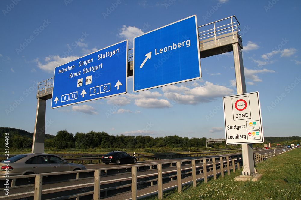 Autobahnschild Stock Photo | Adobe Stock