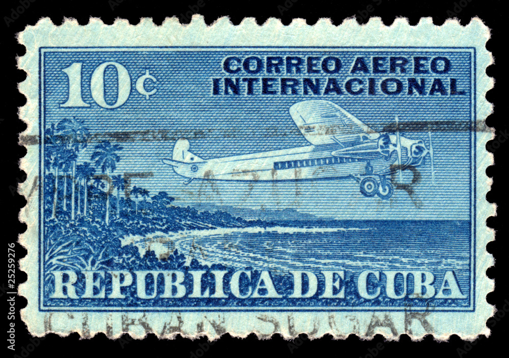 Cuba vintage airmail postage stamp Stock Photo | Adobe Stock