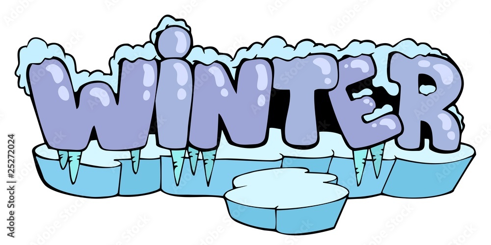 Cartoon winter sign Stock Vector | Adobe Stock