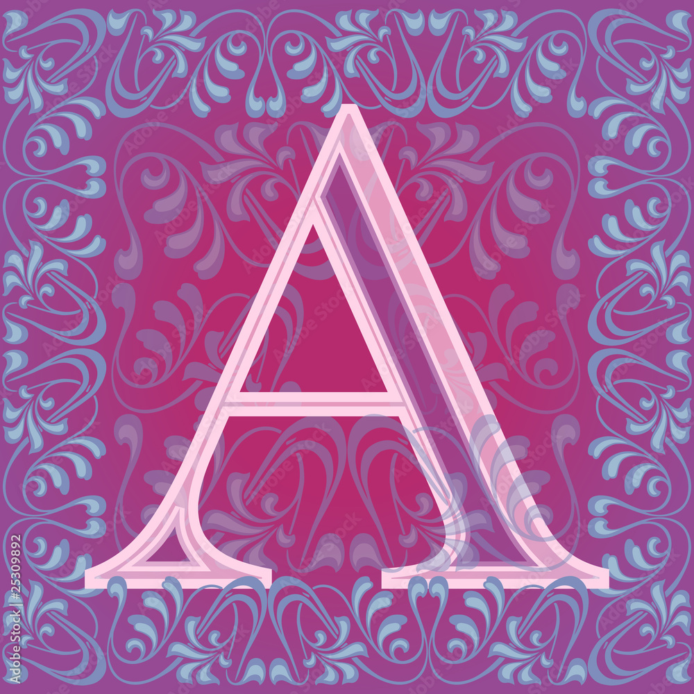 Letra a rosa decorada vector de Stock | Adobe Stock