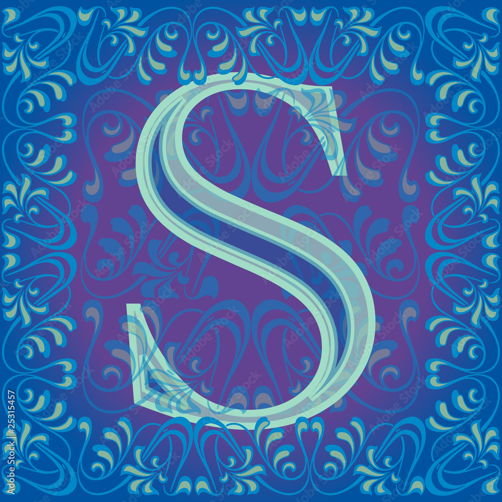 letra s azul decorada, ese vector de Stock | Adobe Stock
