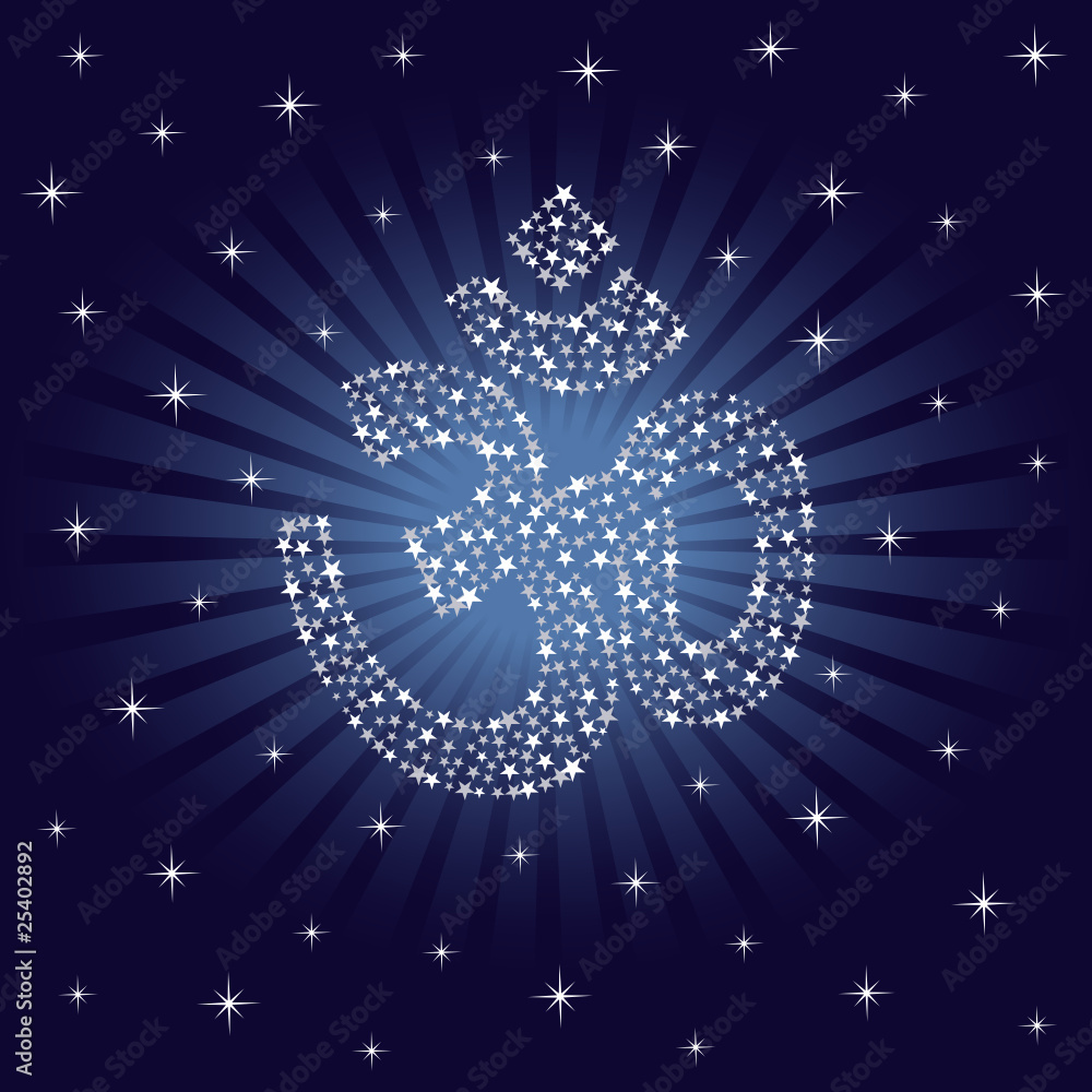 Spiritual Sparkling Om Sign Background Stock Vector | Adobe Stock