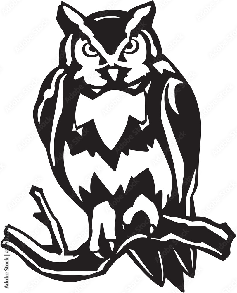 Great Horned Owl Vinyl Ready Vector Illustration Stock Vector | Adobe Stock