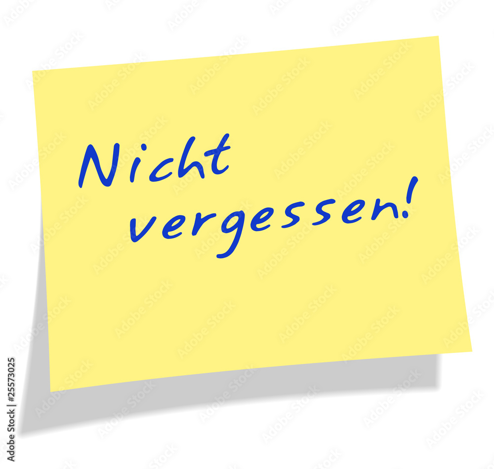 Notizzettel - Nicht vergessen Stock-Illustration | Adobe Stock