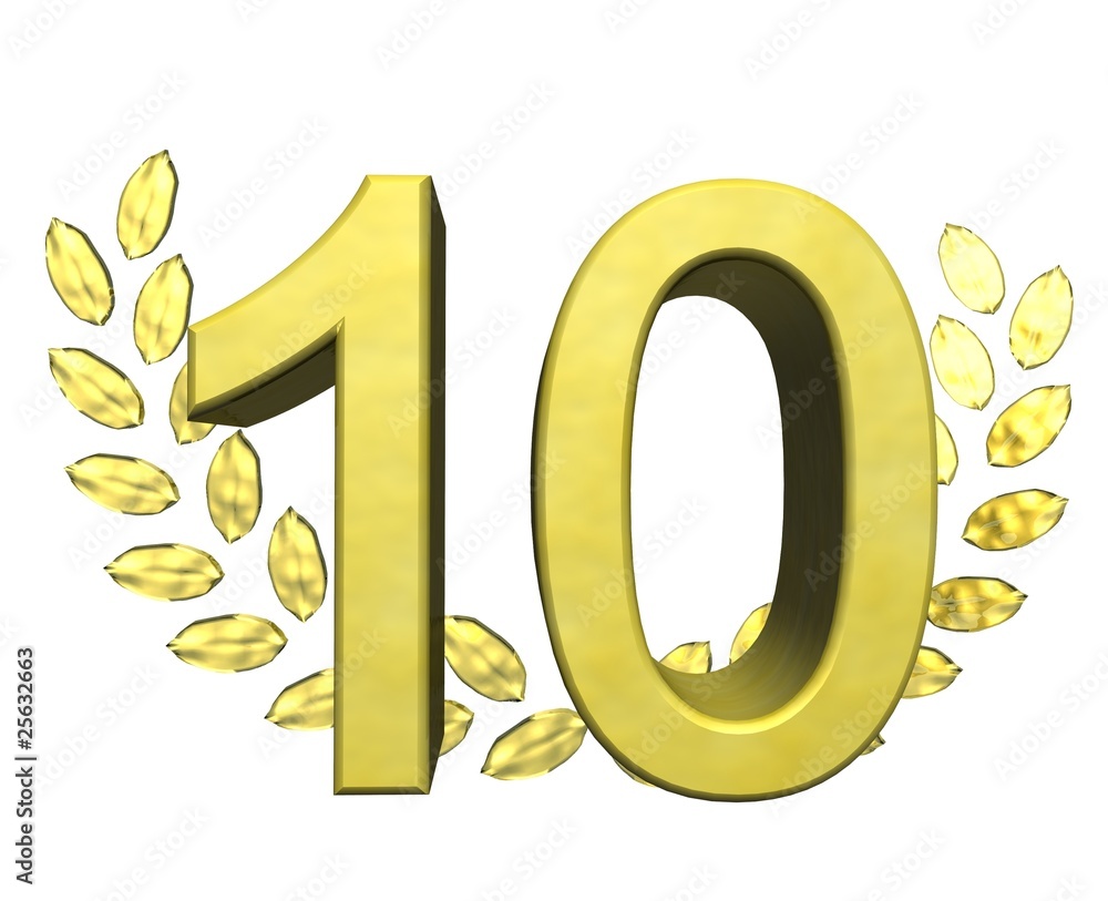 Zahl mit Lorbeerkranz Stock-Illustration | Adobe Stock