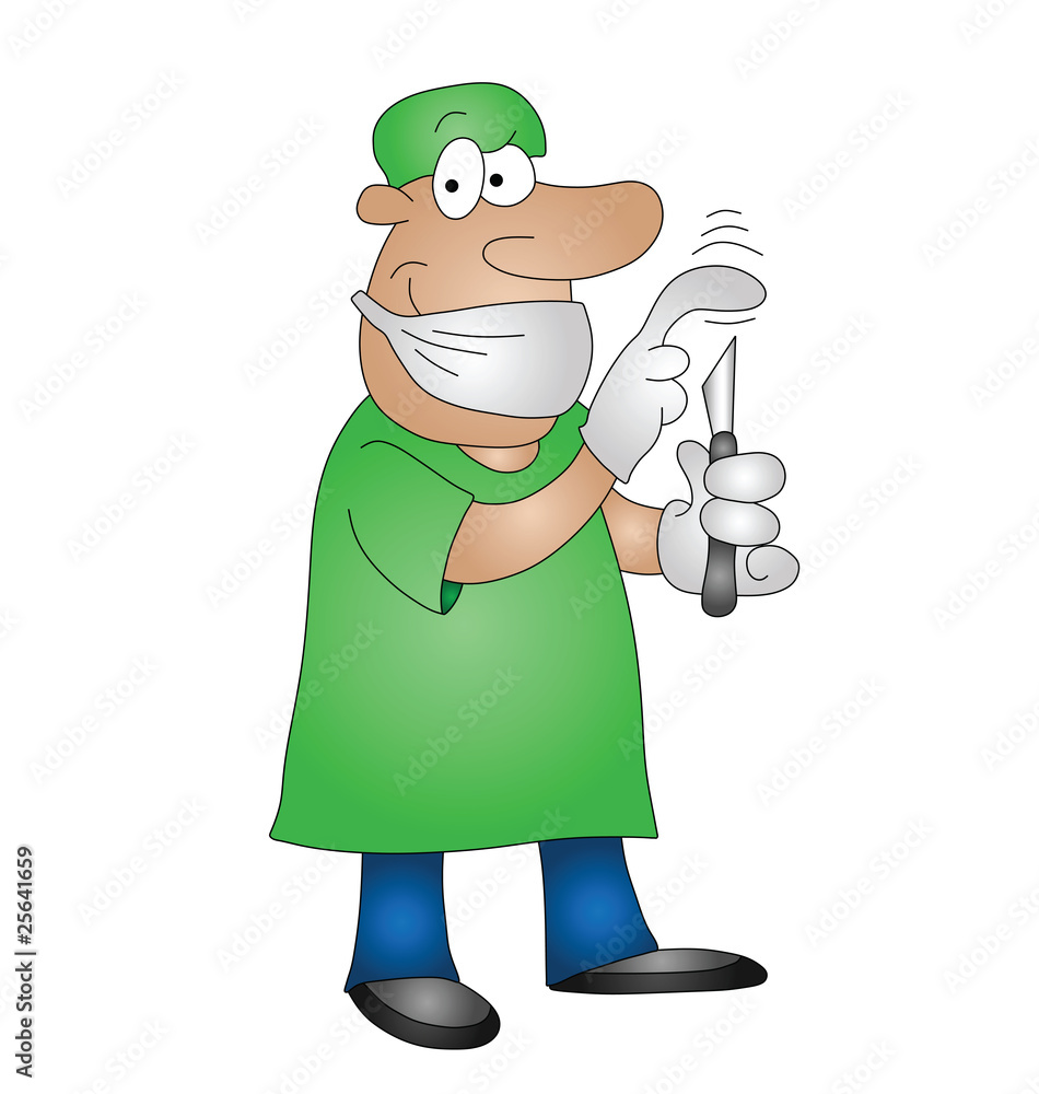 Cartoon medical surgeon isolated on white background Stock Vector ...